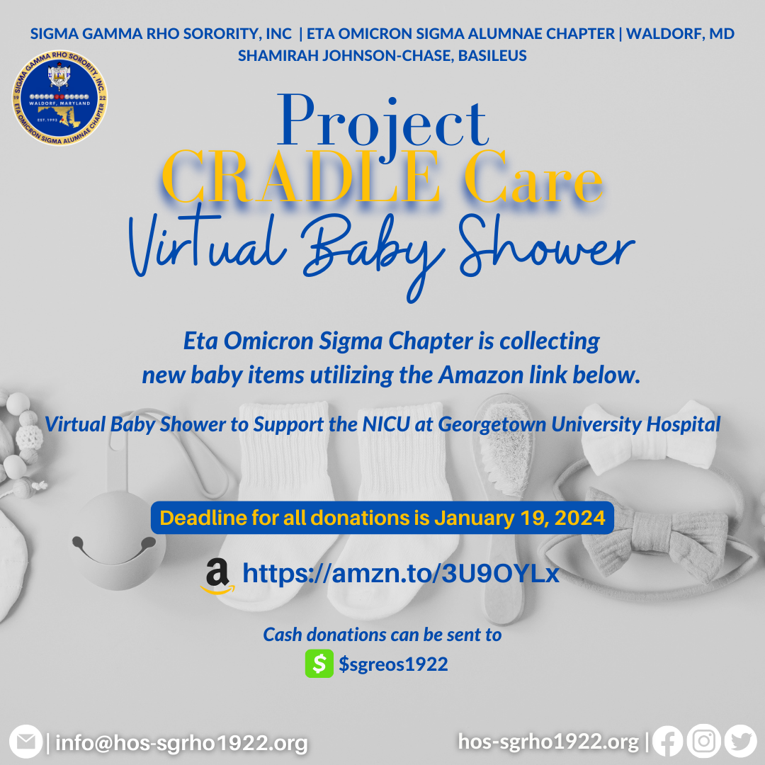 Project Cradle Care 2024 | Eta Omicron Sigma Alumnae Chapter, Sigma ...